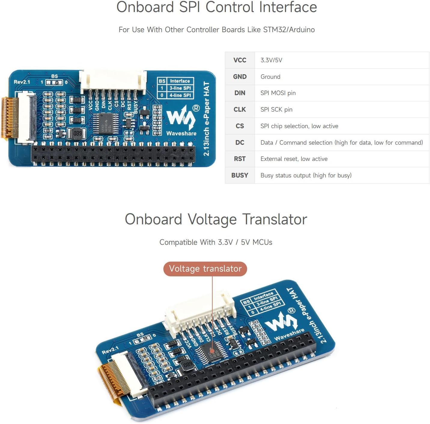 Newest 2.13inch E-Ink Display HAT (V4) Compatible with Raspberry Pi 5/4B/3B+/3B/2B/B+/A+/Zero/Zero W/WH/Zero 2W Series Boards 250x122 Resolution SPI Interface Supports Partial Refresh @XYGStudy
