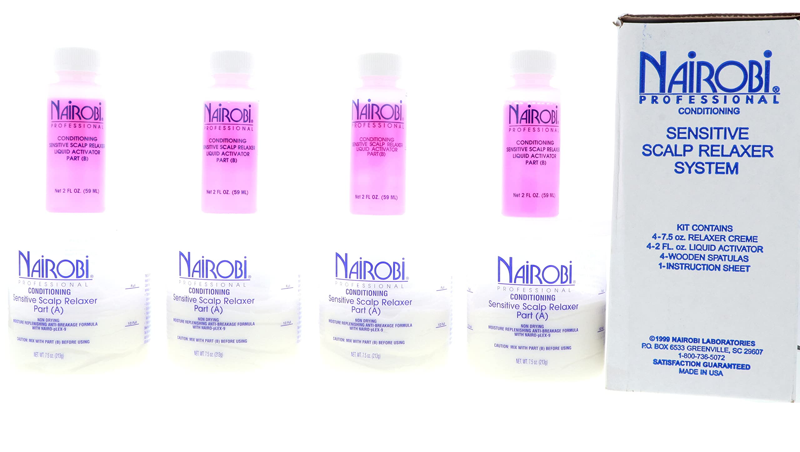 Nairobi Conditioning Sensitive Scalp Hair Relaxer Kit, 4 Count by Nairobi