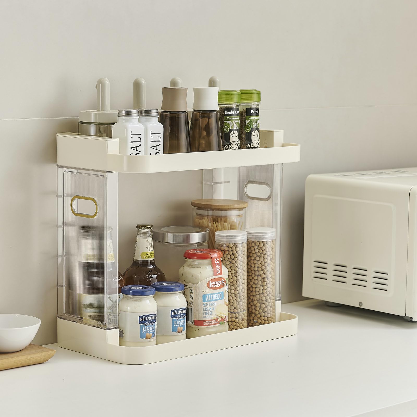 Bathroom Counter Organizer Countertop Storage 2-Tier, Kitchen Organizer Tray,Multi-Purpose Vanity Shelf Organizer,GT0528WK