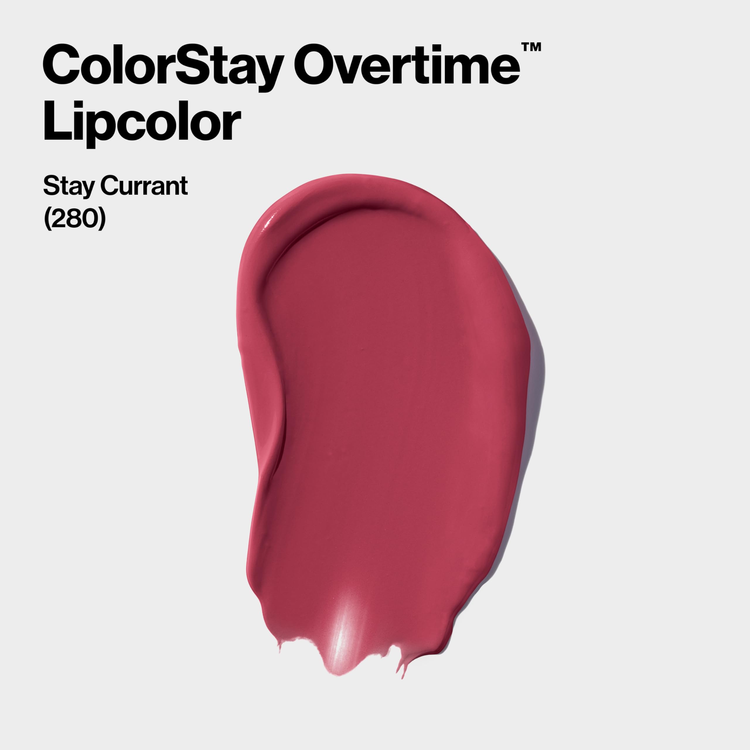 Revlon Liquid Lipstick with Clear Lip Gloss, ColorStay Overtime Lipcolor, Dual Ended with Vitamin E, 280 Stay Currant, 0.07 Fl Oz