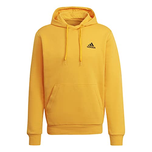 adidas Men's Essentials Fleece Hoodie, Semi Solar Gold/Black, X-Large Tall