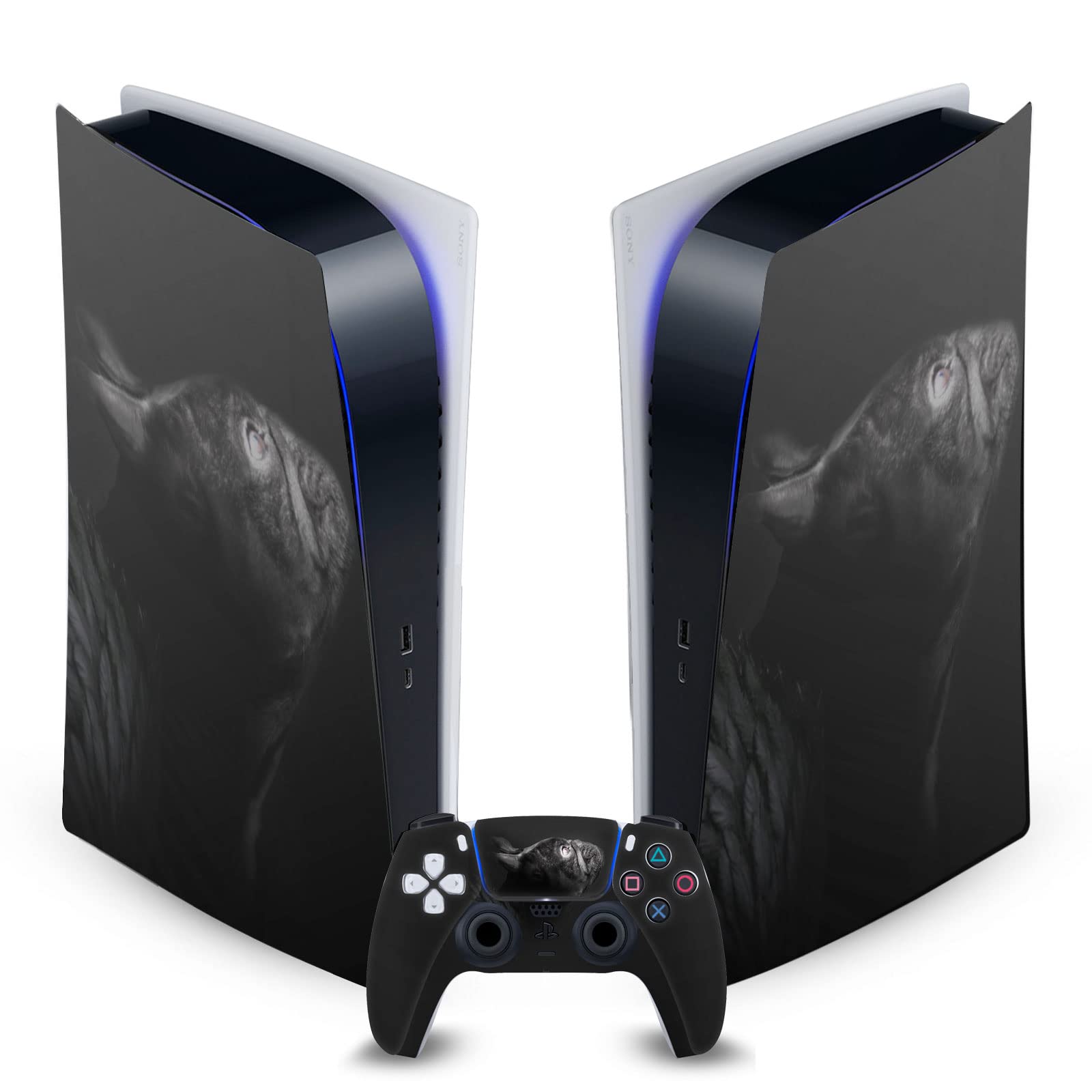 Head Case Designs Officially Licensed Klaudia Senator Angel French Bulldog Vinyl Faceplate Gaming Skin Decal Compatible With Sony PlayStation 5 PS5 Digital Edition Console and DualSense Controller
