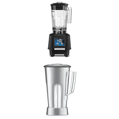 Bundle of Waring Commercial TBB145 TORQ 2 Horsepower Blender, 2 Speed Toggle Switch Controls, with 48 oz. BPA Free Container, 120V, 5-15 Phase Plug, 9 x 15.75 x 11.5 inches, Multicolor + 62 oz Stainle