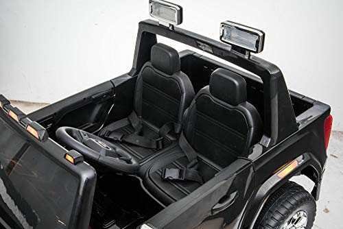 DAKOTT GMC Sierra Denali HD Two Seater 12 Volt Ride-On Truck w/ 2.4G Remote Control, LED Lights, Horn, Music, MP3/USB, Storage Box, Spring Suspension, Electric Vehicle for Kids .