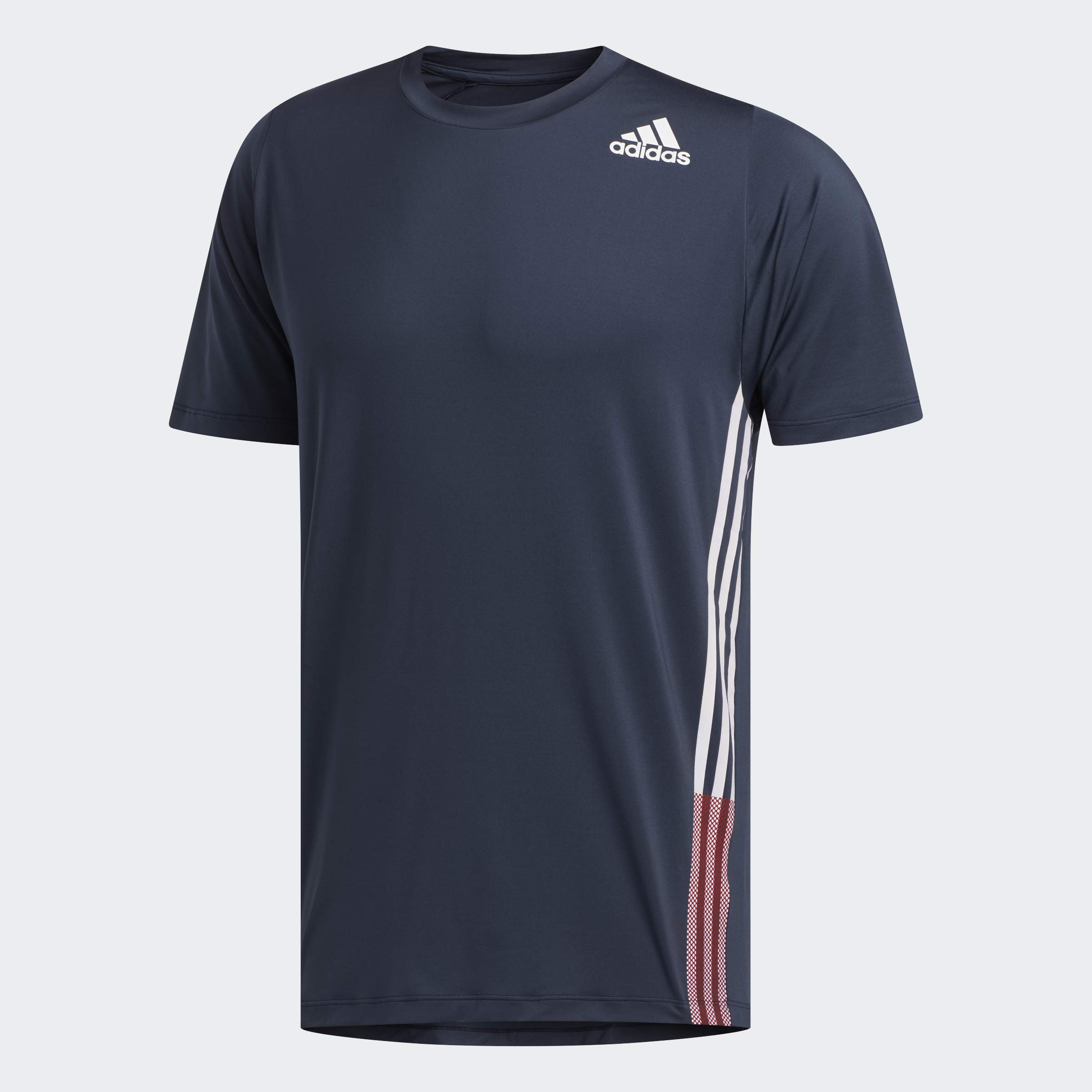 adidas Men's FreeLift Fitted 3-Stripes Training Tee, Black, X-Large