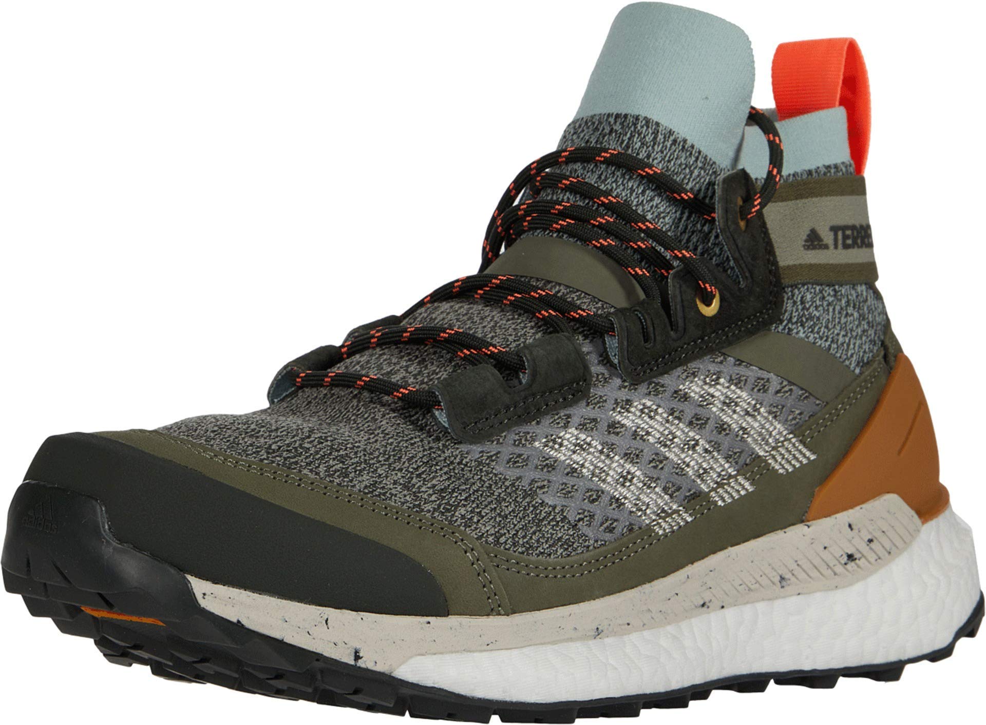 adidas womens Terrex Free Hiker Blue Hiking Boot, Feather Grey/Alumina/Green Tint, 11 US
