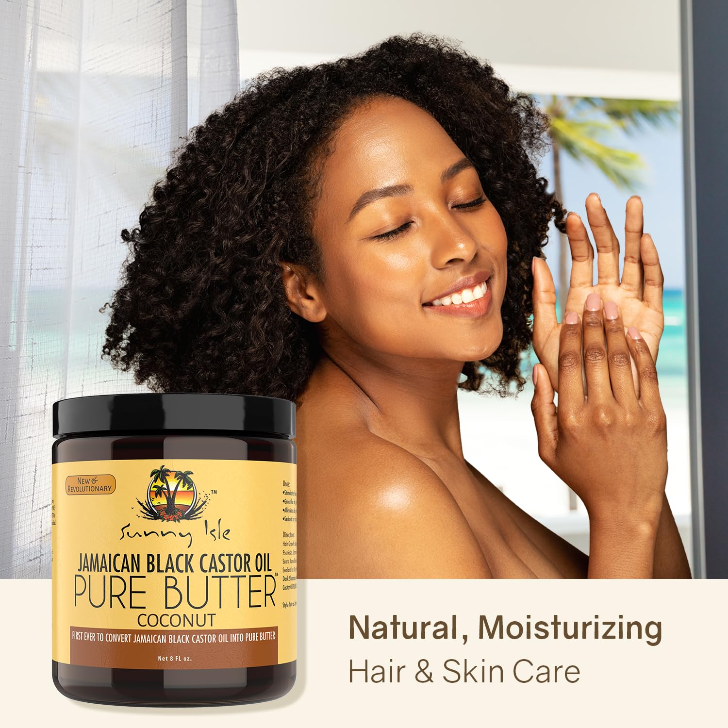 Sunny Isle Coconut Jamaican Black Castor Oil Pure Butter 8oz | Hair and Skin Care