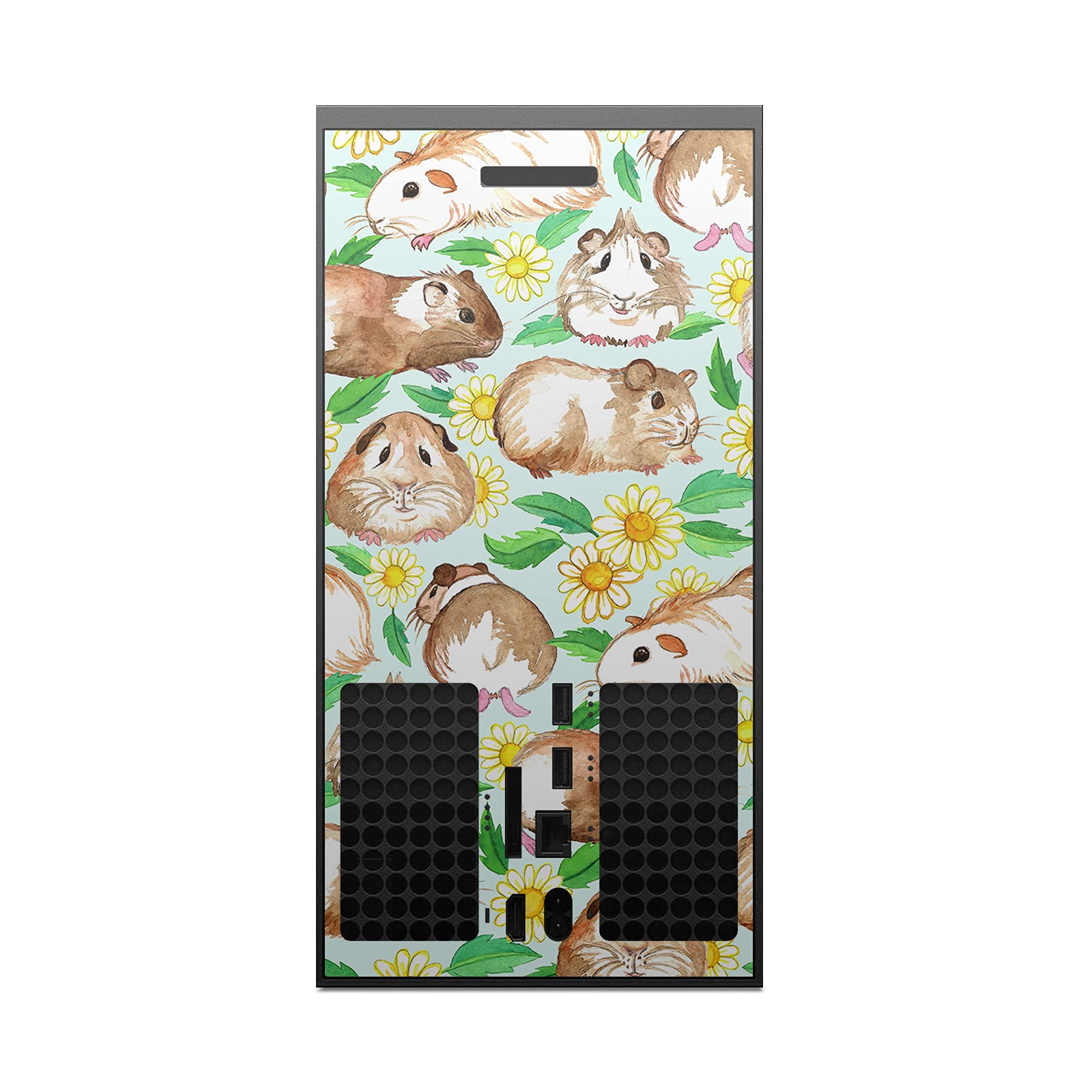 Head Case Designs Officially Licensed Micklyn Le Feuvre Guinea Pigs And Daisies In Watercolour On Mint Art Mix Vinyl Gaming Skin Decal Compatible With Xbox Series X Console and Controller Bundle