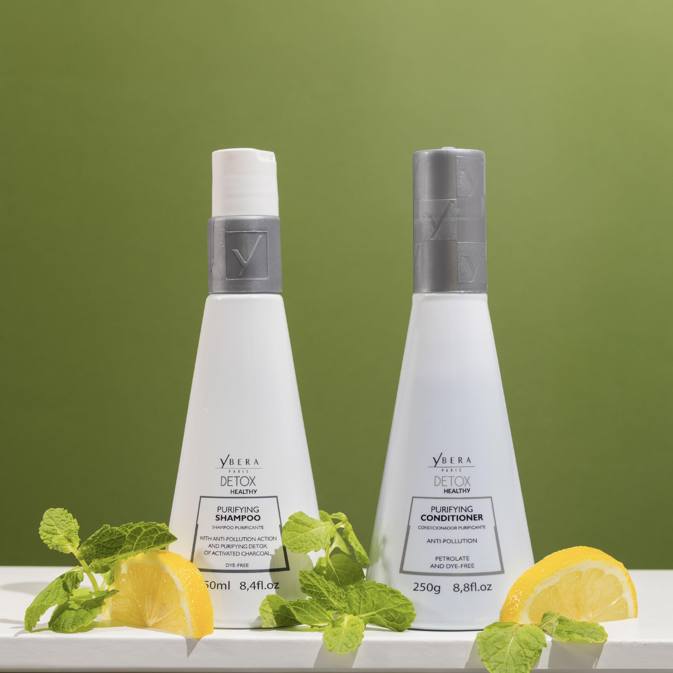 YBERA PARIS Professional Detox Healthy DUO | Refreshing Care for Oily | Prevent Hair Loss | Stimulate Growth & Improve Damaged Hair | Shampoo 8.4 Oz & Conditioner 8.8 Oz