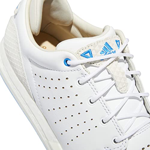 adidas mens Flopshot Spikeless Golf Shoe, Footwear White/Gold Metallic/Blue Rush, 10.5 US