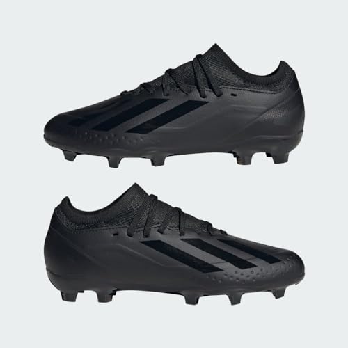 adidas X Crazyfast.3 Firm Ground Sneaker, Core Black/Core Black/Core Black, 5 US Unisex Big Kid