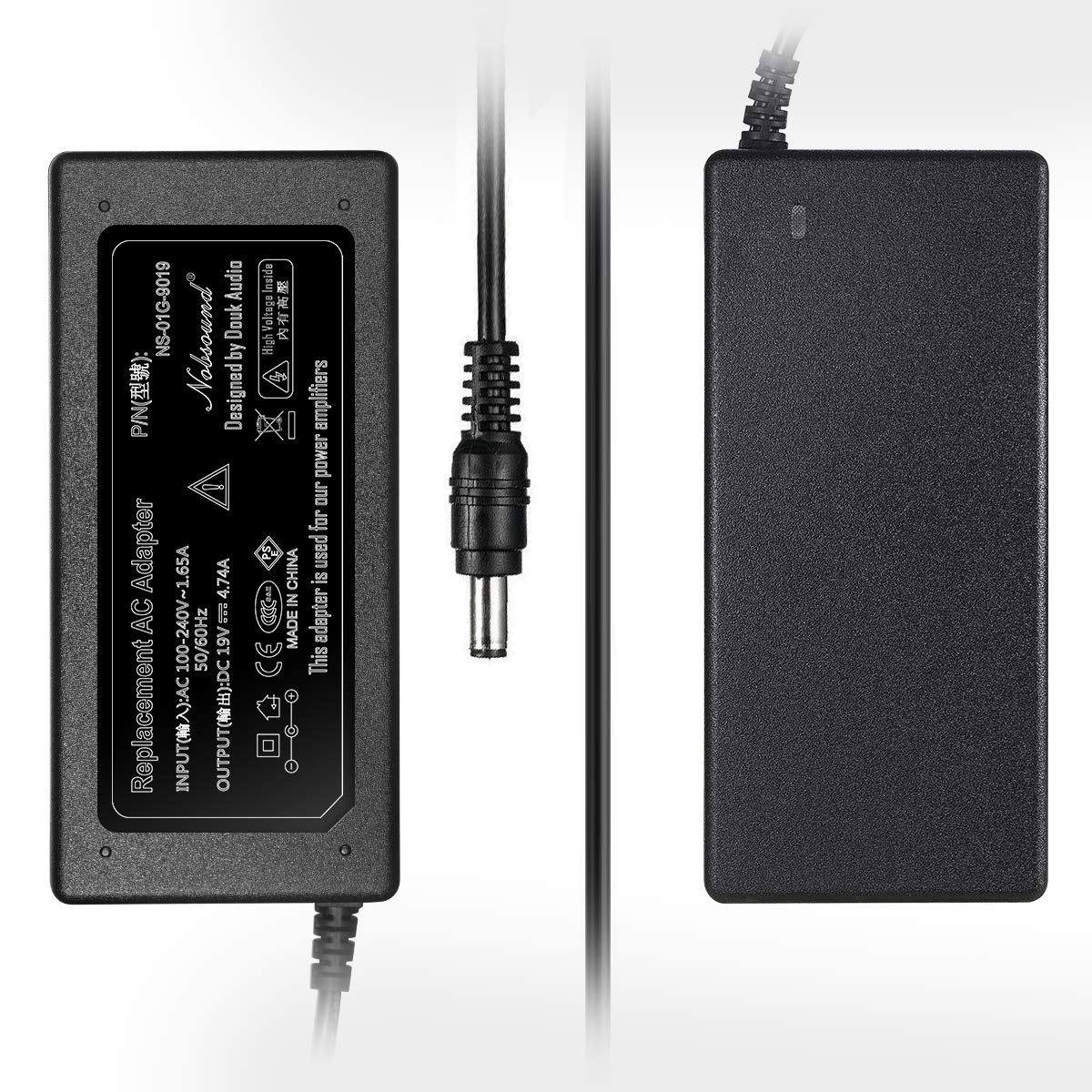 Nobsound DC 19V 4.74A 90W Power Supply Power Adapter Charger Universal 100-240V 50/60Hz AC Input for Amplifier Laptop DAC