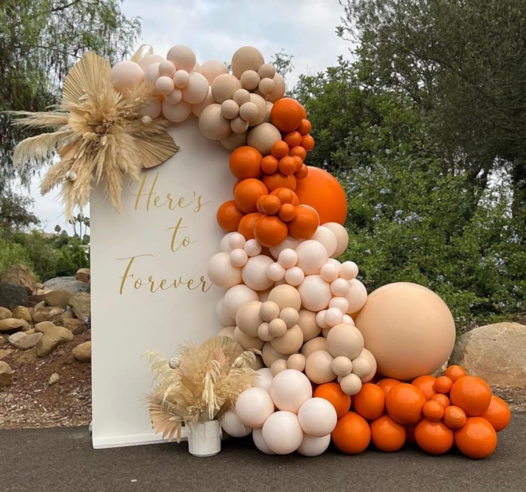 Burnt Orange Balloons Garland Arch Kit - Double Stuffed Matte Orange Cream Peach Apricot Terracotta Latex Balloon Different Sizes 18 12 10 5In Fall Ballon for Baby Shower Gender Reveal Party Holiday