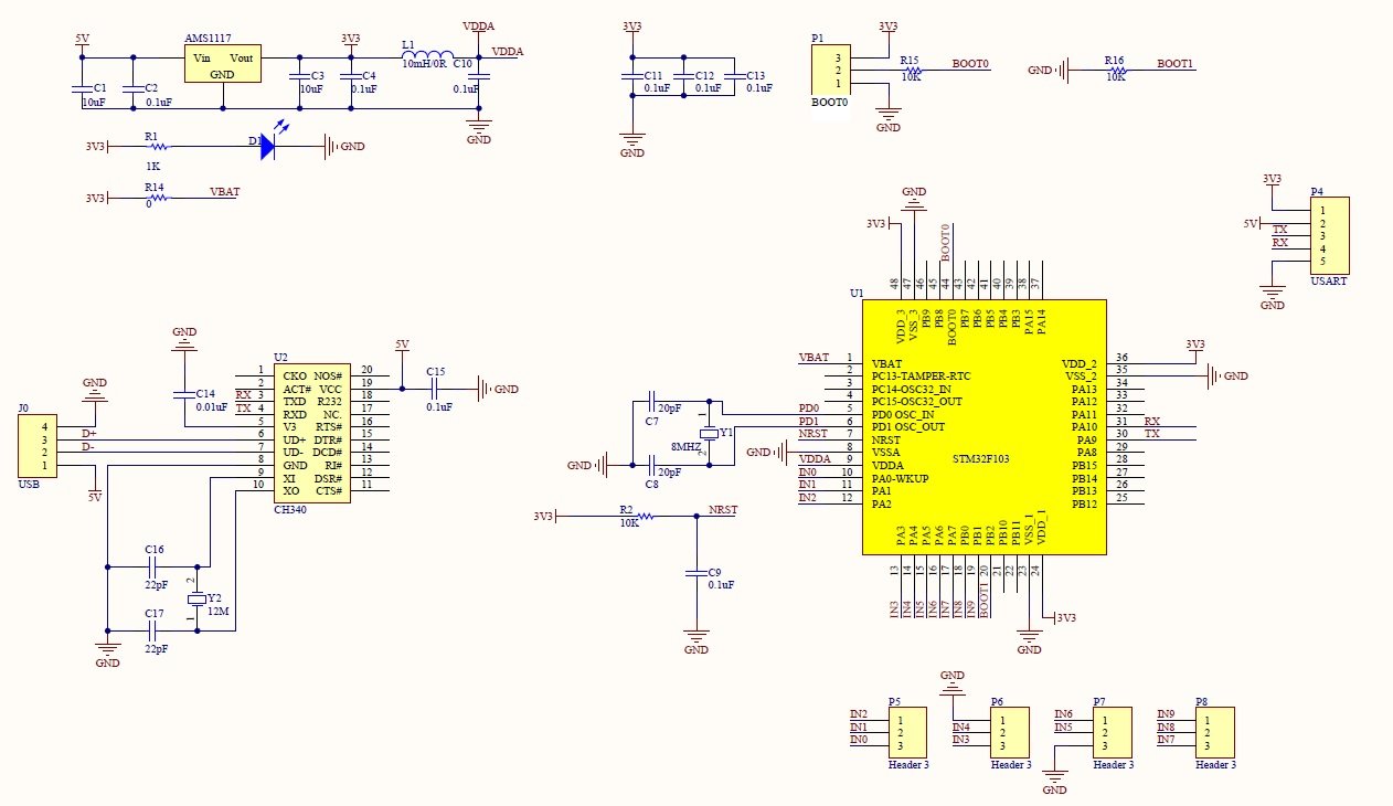 NOYITO USB 10-Channel 12-Bit AD Data Acquisition Module STM32 UART Communication USB to Serial Chip CH340 ADC Module