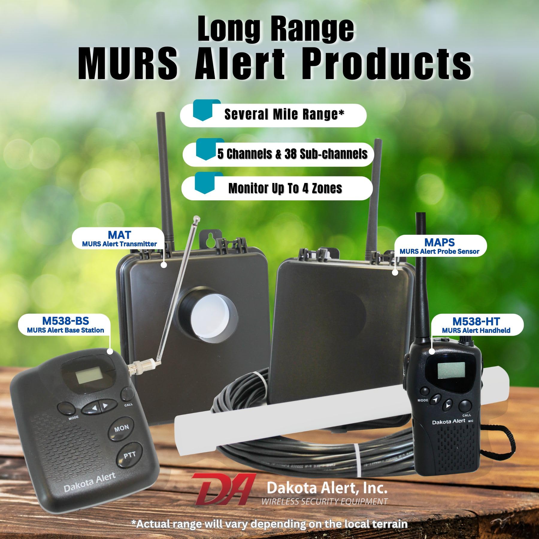 Dakota Alert MURS Alert Probe Sensor (MAPS) Metal Detecting Wireless Transmitter with 50-FT Of Direct Burial Cable - Outdoor Monitoring System