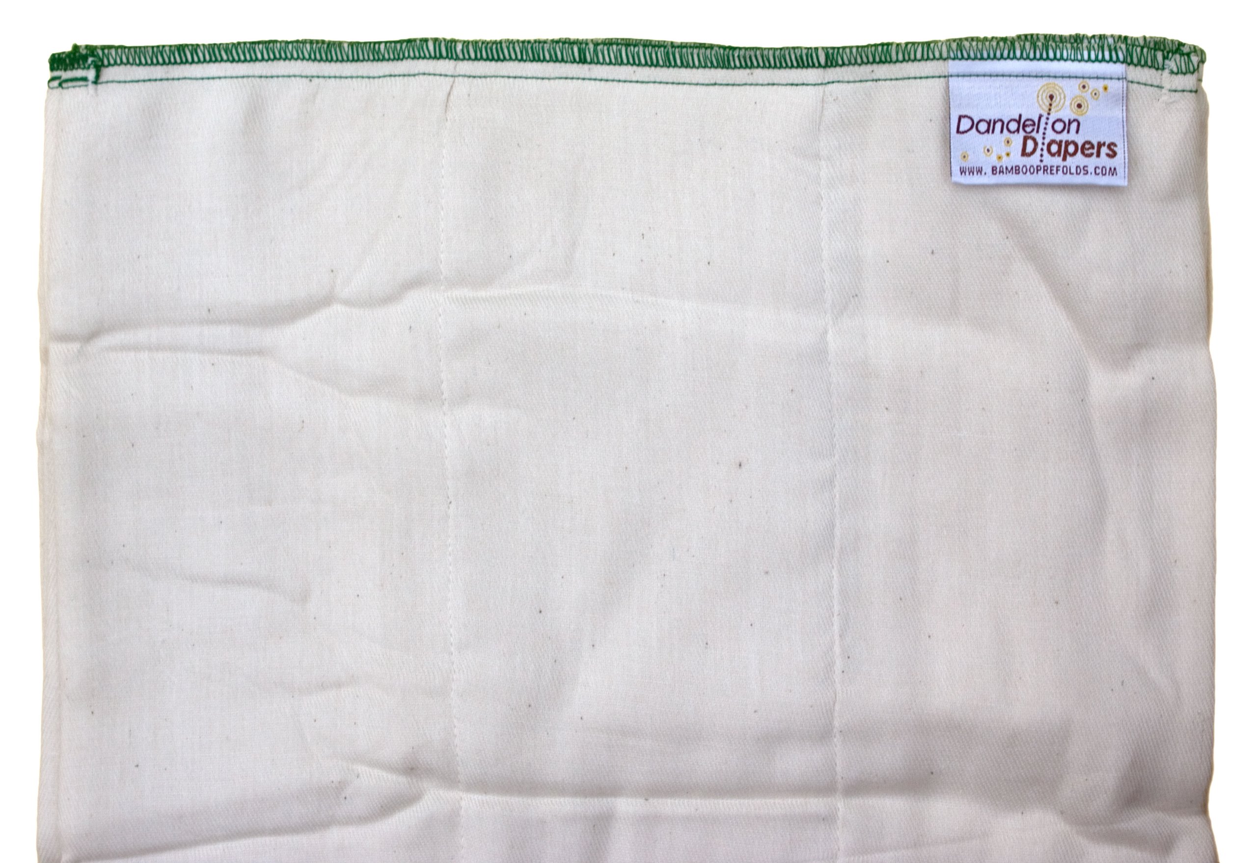Dandelion Diapers Prefold Cloth Diapers Made from Viscose Bamboo and Cotton Blend Versatile Baby Diaper, 12 Count - Size 3 Infant Pinless Prefold