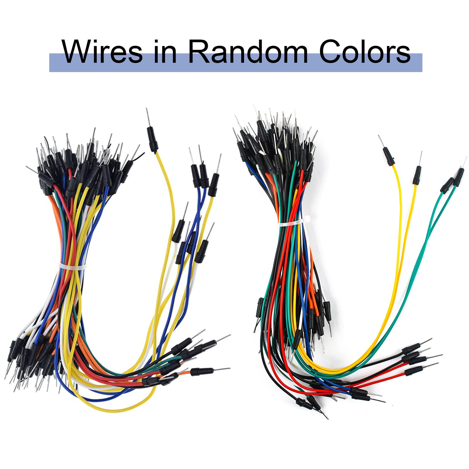 RGBZONE 130pcs Solderless Flexible Breadboard Jumper Wires Male to Male for Arduino Breadboard and Robotics and Raspberry