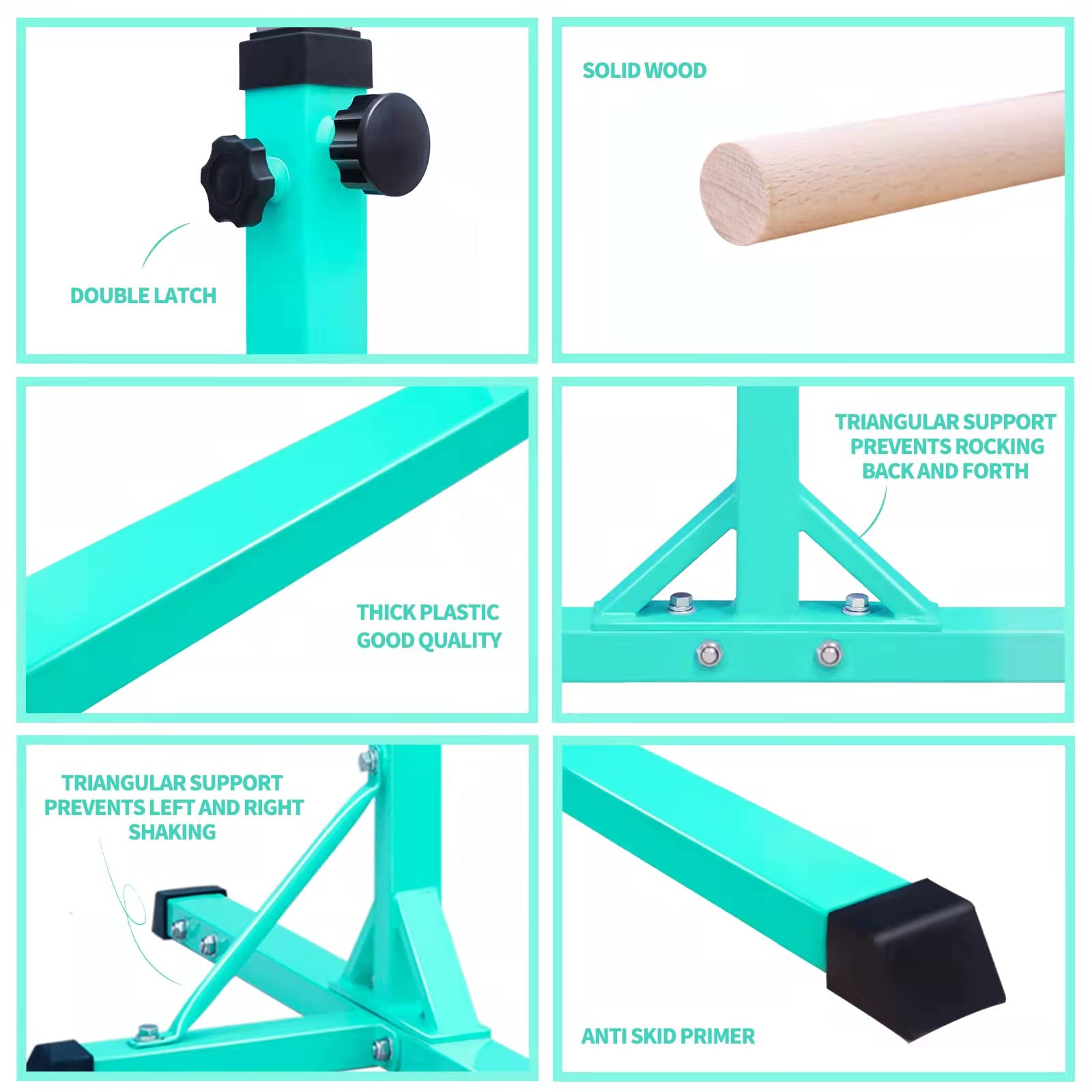 Akyate Gymnastics Bar for Kids, Height Adjustable Gymnastic Horizontal Bar with Scale, Training Kip Bar for Home, Come with a Swing