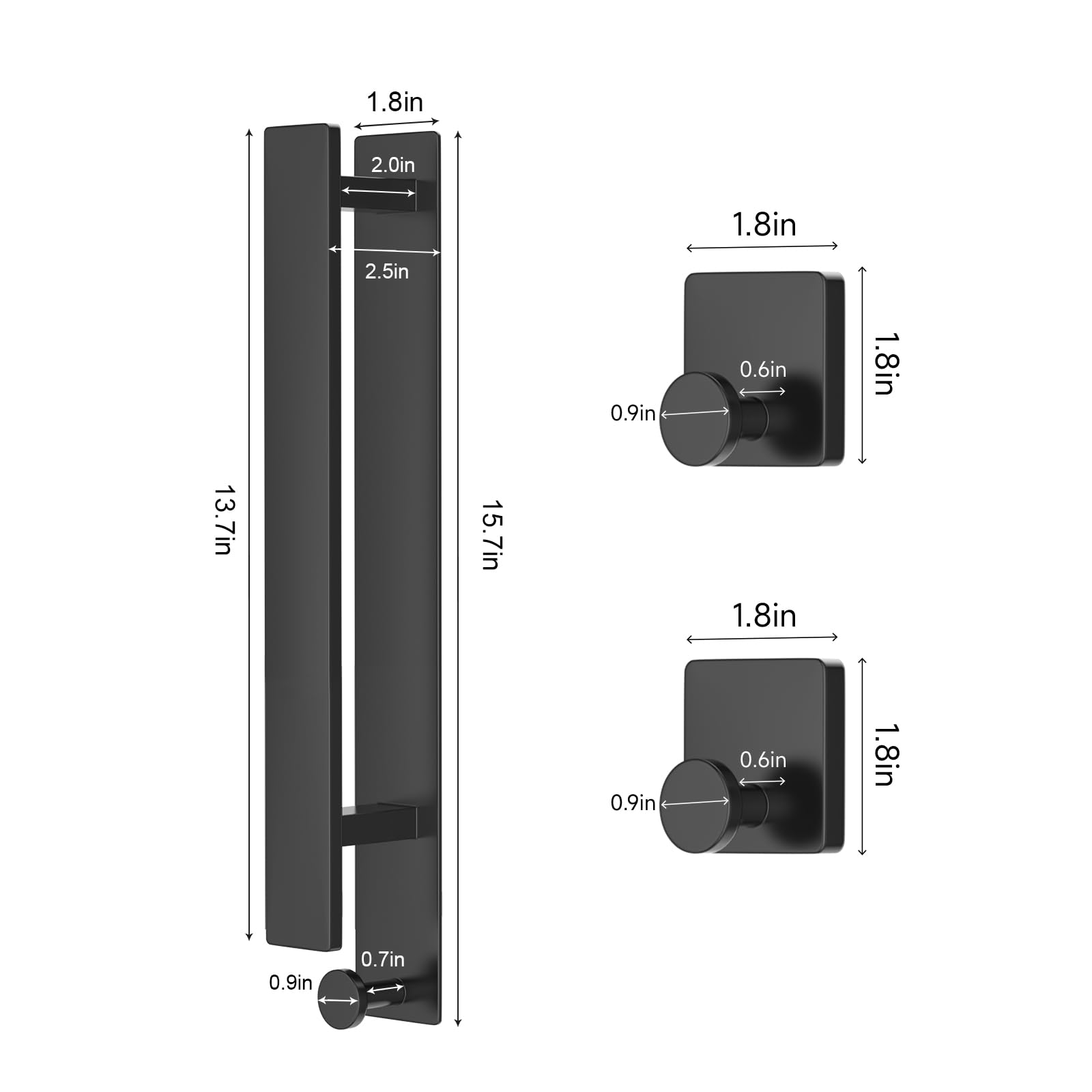 Bathroom Towel Rack 304 Stainless Steel Towel Holder with 2 Piece Hooks, Wall Mounted Towel Hanger fit Bathroom Accessory Kit - Drilling Required(Black, 31.5 INches)