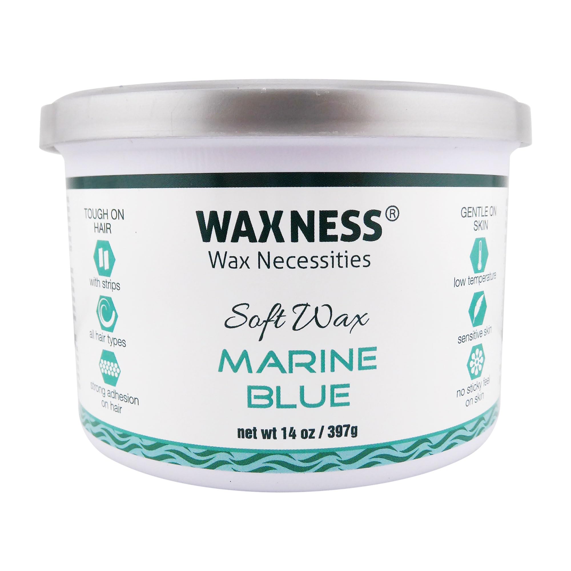 Wax Necessities Waxness Polymer Marine Blue Soft Wax Tin 14 Ounces