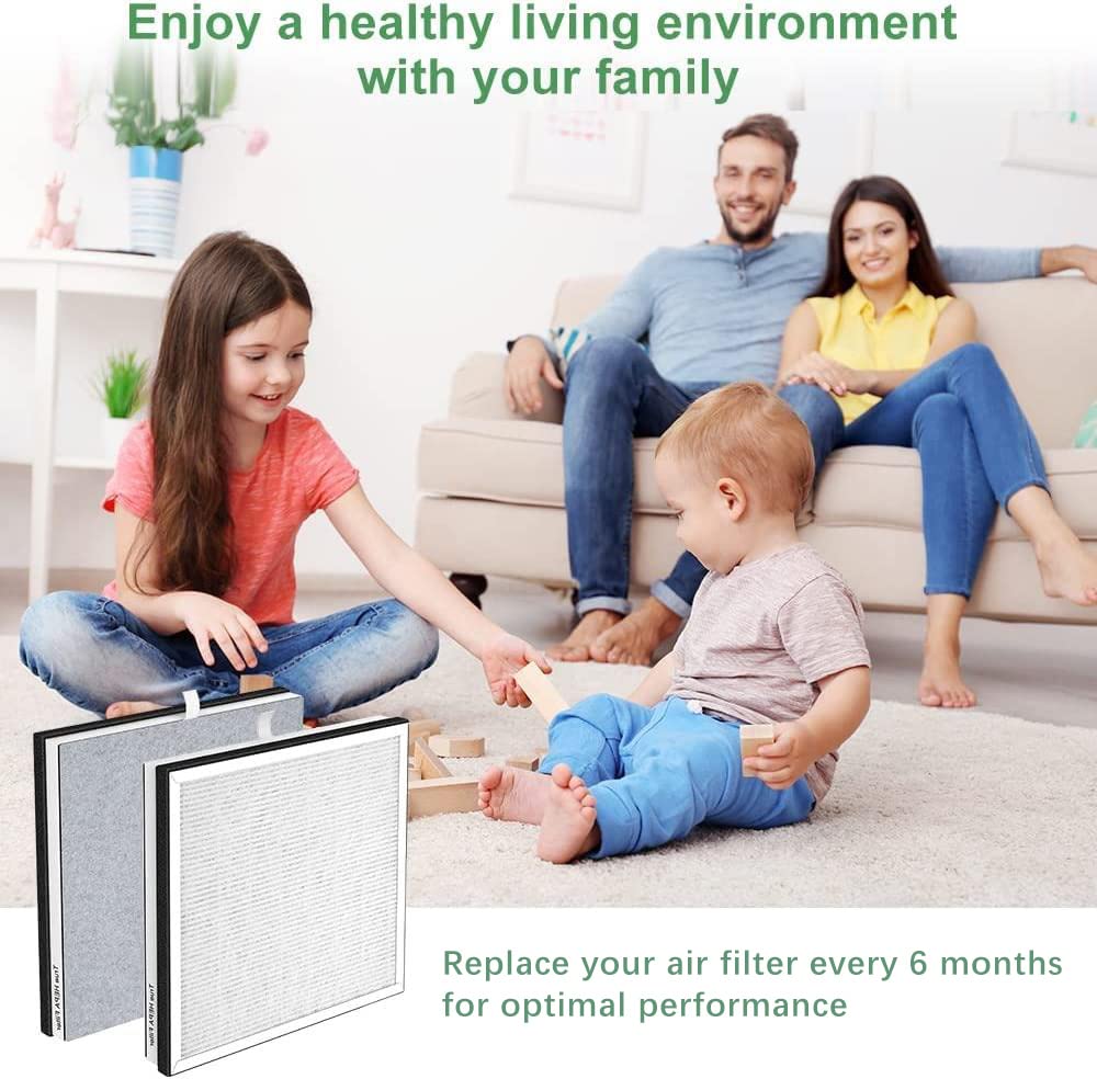 JASENG For Purezone Air Purifier Replacement Filter Compatible with Pure Enrichment PureZone 3-in-1 Air Purifier(PEAIRPLG) PEAIRFIL, 3-in-1 H13 True HEPA Filter