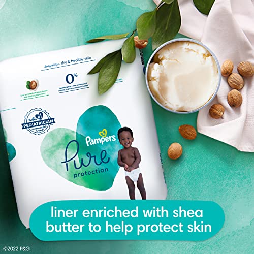 Pampers Baby Diapers - Pure Protection - Size 5, 88 Count, for up to 100% Leakproof, Premium Plant-based Skin Protection