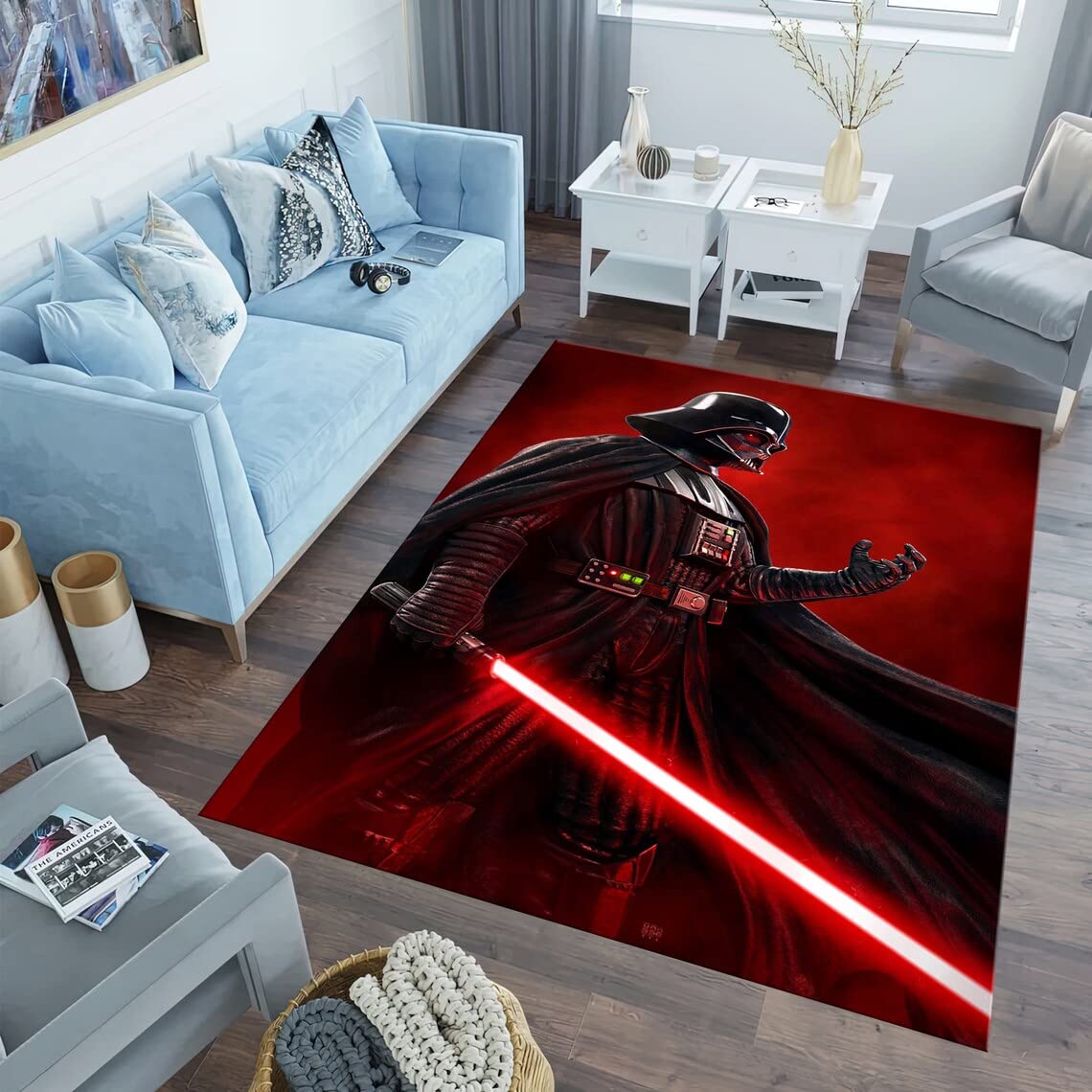 Starwars Rug, Starwars Patterned Rug, Boy Room Rug, Kids Room Rug, Gift for Him, Area Rug, Non Slip Rug, Popular Rug, Fan Rug, Custom Gift, Cool Rug rughouse34_1611.3