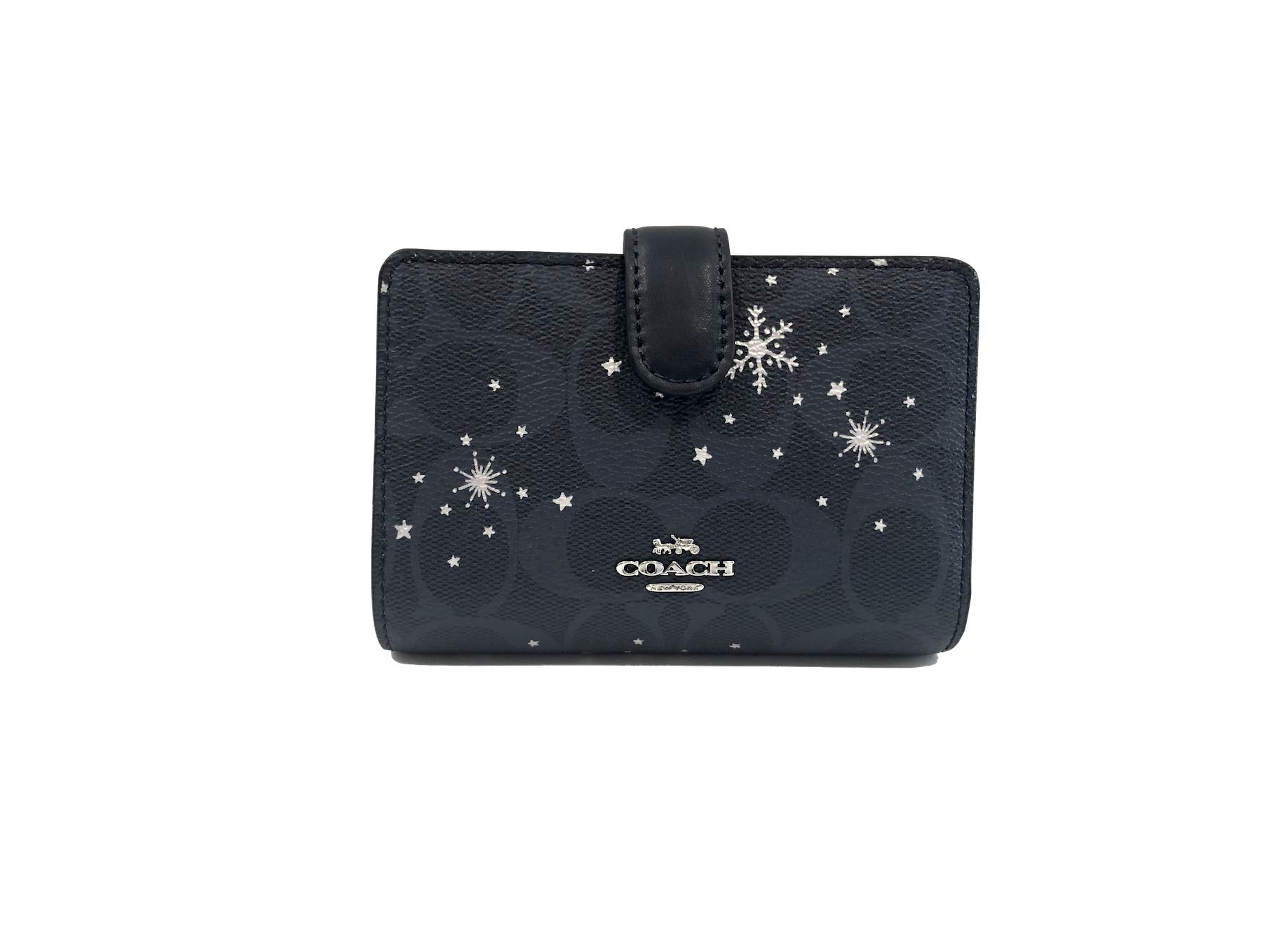 Coach Women's Medium Corner Zip Wallet in Signature Canvas (SV/Midnight Multi)