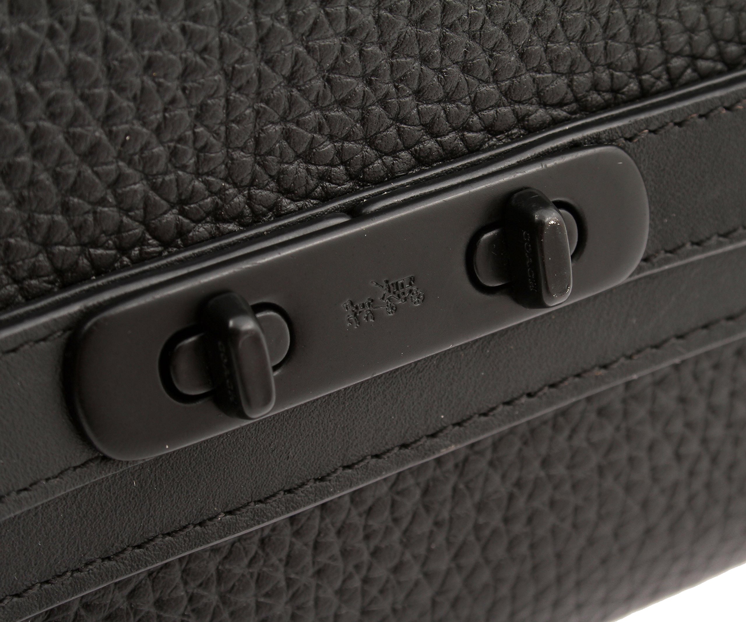 COACH Womens Pebbled Leather Coach Swagger Wallet Black One Size