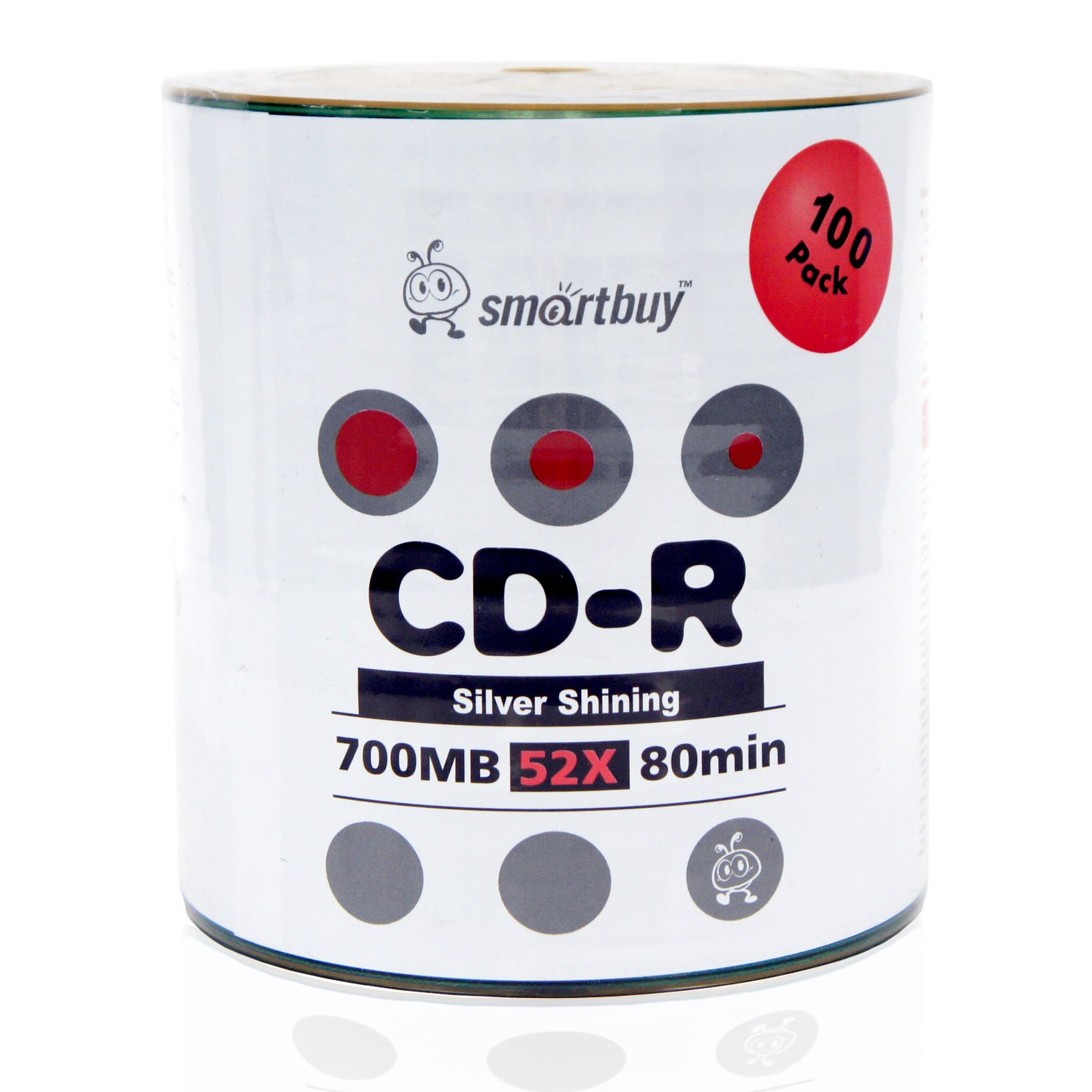 Smartbuy 1200-disc 700mb/80min 52x CD-R Shiny Silver Top Blank Recordable Media Disc
