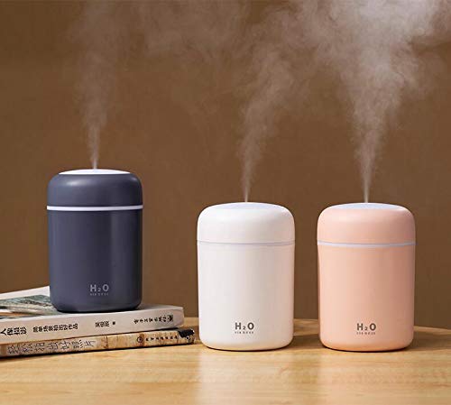 Colorful Cool Mini Humidifier, USB Personal Desktop Humidifier for Bedroom,Office Room, Car,etc. Auto Shut-Off, 2 Mist Modes, Super Quiet. (White)