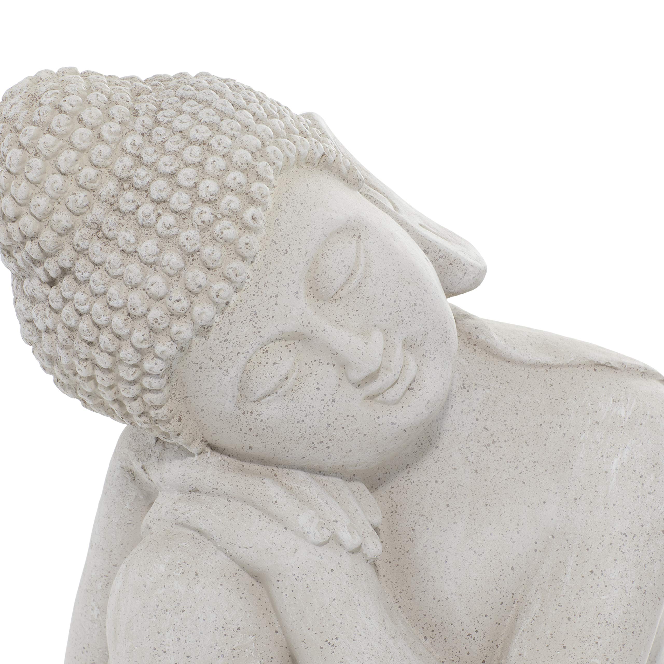 Deco 79 Magnesium Oxide Buddha Decorative Garden Sculpture Indoor Outdoor Meditating Garden Statue, Outdoor Sculpture 13" x 13" x 20", Gray