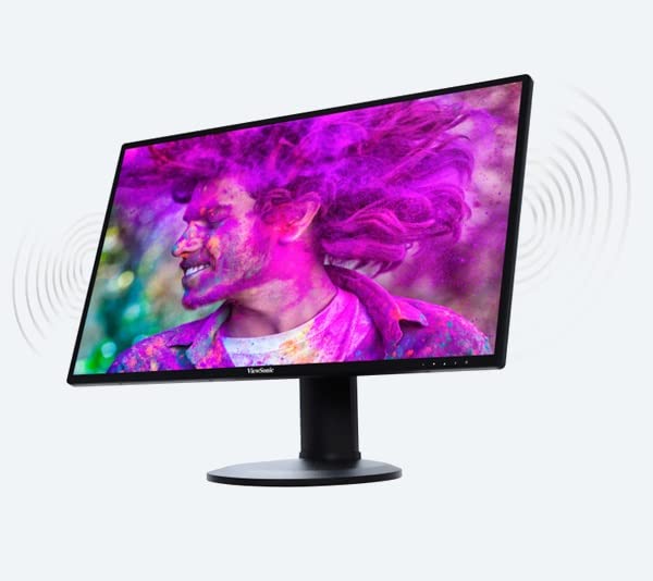 ViewSonic 27" W, IPS, Wqhd 2560 X 1440, 5ms Response Time, 50m:1, 178 Degrees, Wall Mount Vesa 100x100mm, Ac 100-240v, 3 Yrs