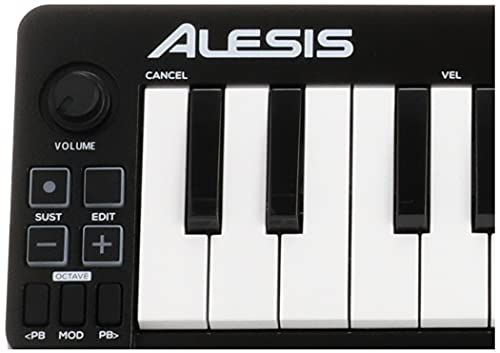Alesis Qmini - Portable 32 Key USB MIDI Keyboard Controller with Velocity Sensitive Synth Action Keys and Music Production Software Included