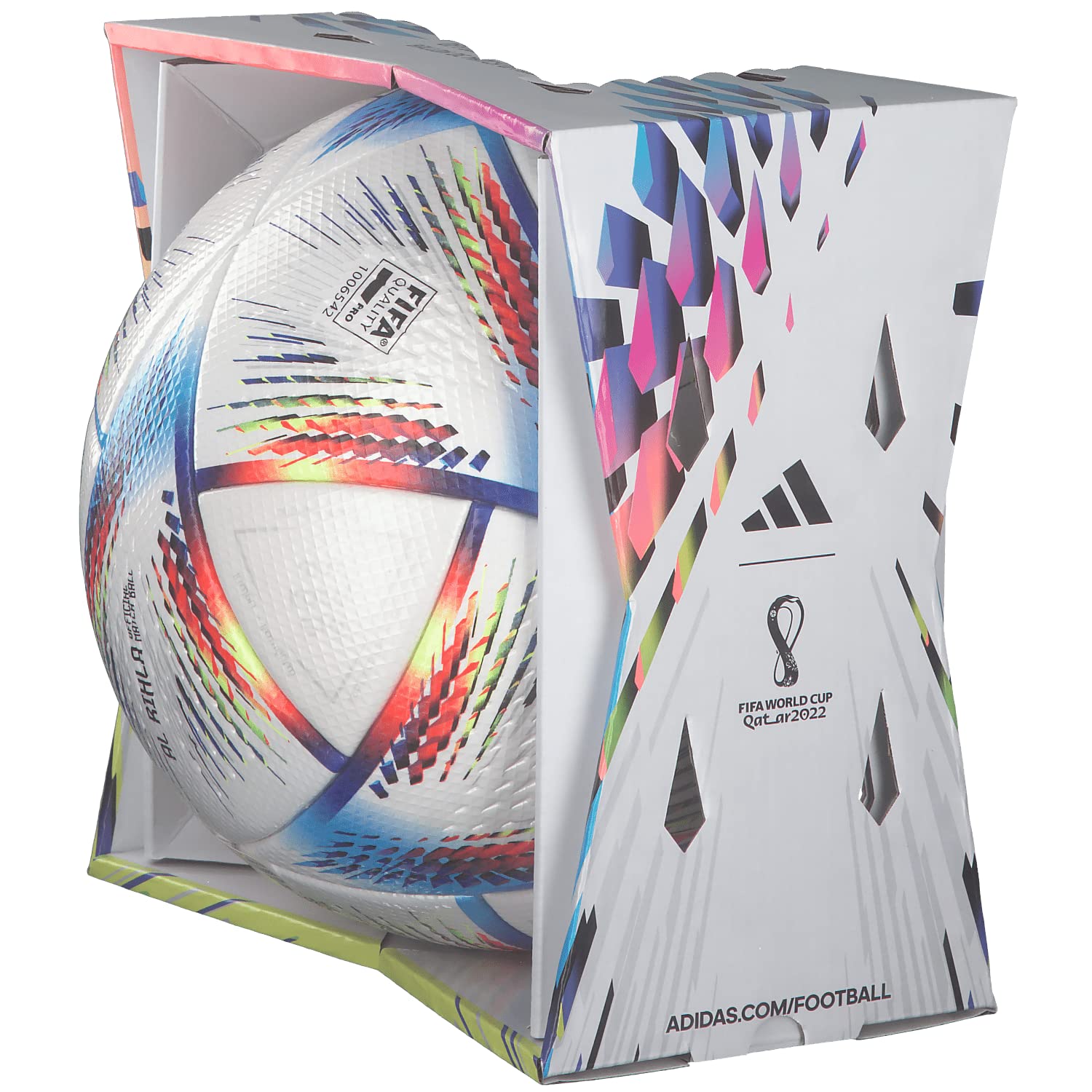 Adidas H57783 Rihla Pro Recreational Soccer Ball Unisex White / Pantone 5