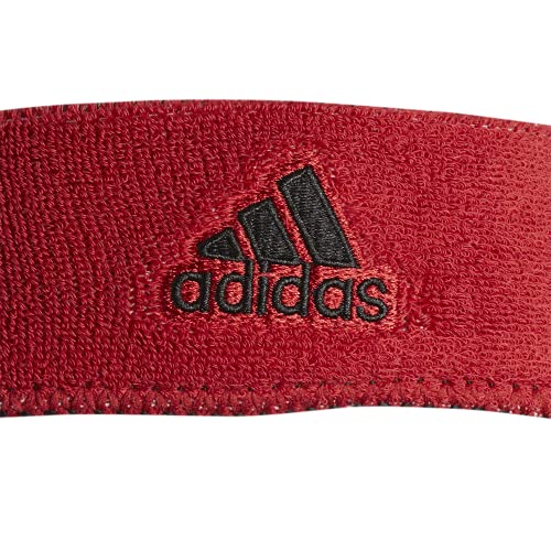 adidas Interval Reversible Terricloth Elastic Headband, Black/Team Power Red, One Size