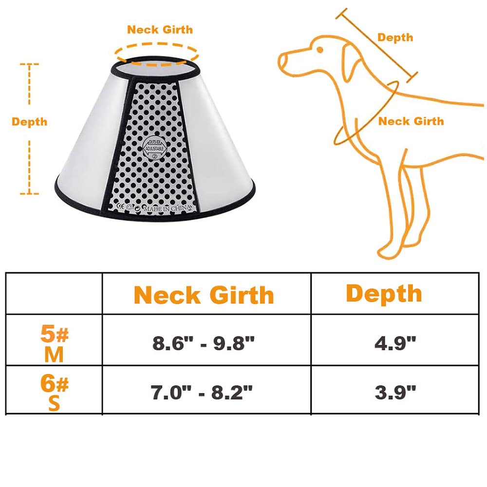 Bepets Cat Cone Collar, Pet Cone Dog Recovery Cone for Small Dog Cone After Surgery Anti-Bite Lick Wound Medical, Protective Cat Head Cone Dog Cone Collar Cat E Collar for Cats Puppy(5# Medium)