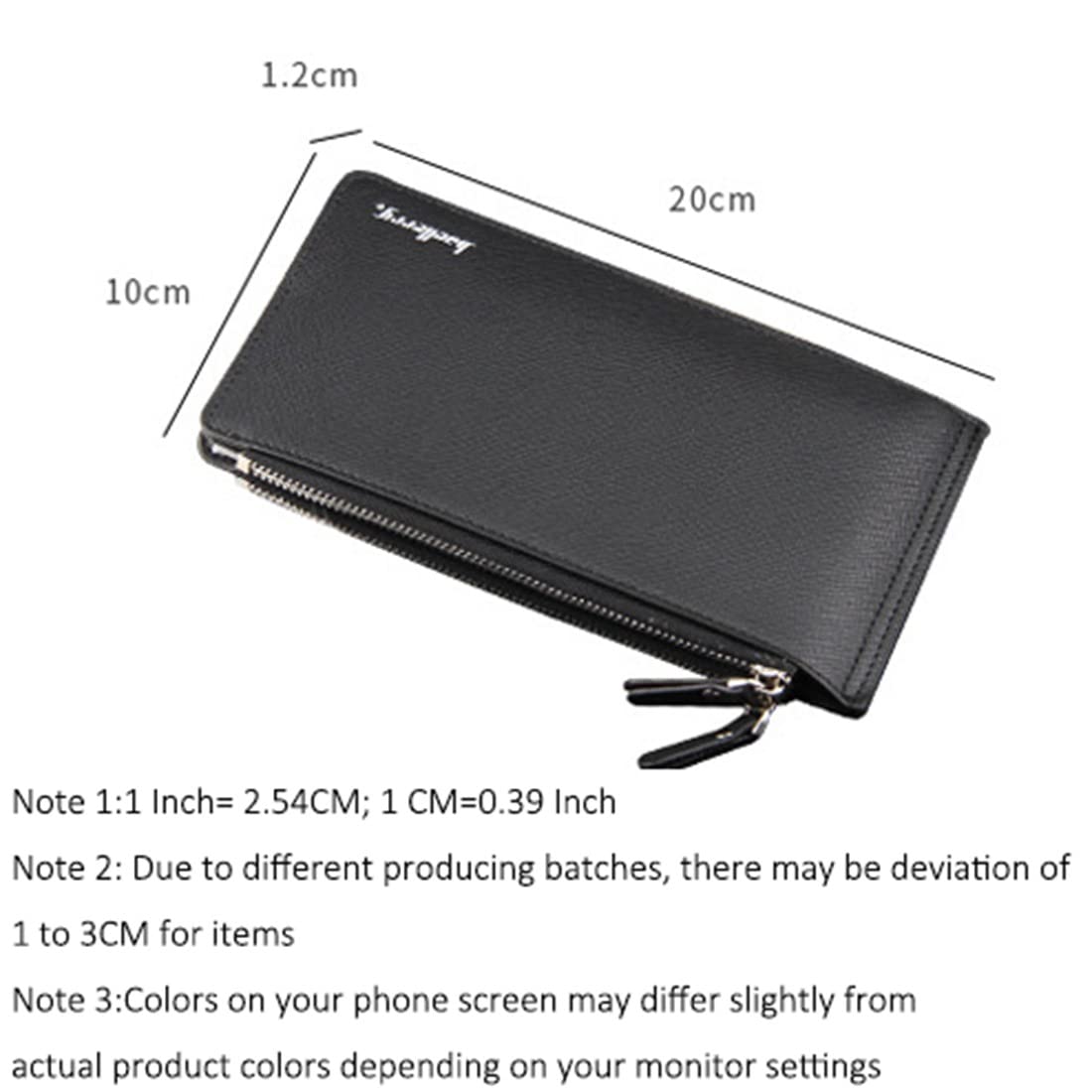 JNKET Fashion Men's Wallet PU Leather Long Wallet Multi-Card Wallet (Style 1 -Black)