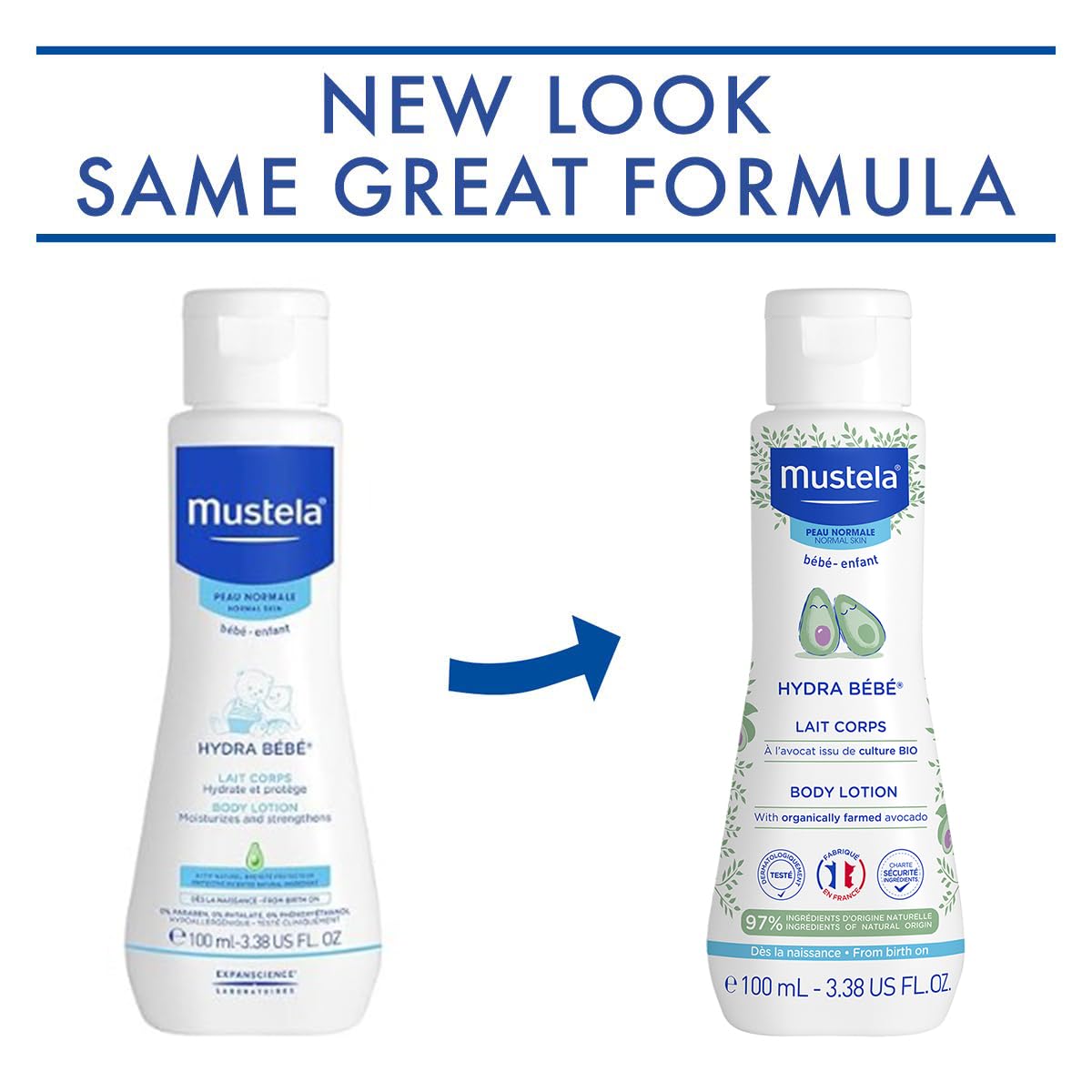 Mustela Hydra New Bebe Body Lotion, 3.38 oz