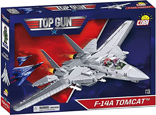 COBI Top Gun F-14A Tomcat Fighter Plane - 1:48 Scale 754 Piece Building Set with Maverick and Goose Figures