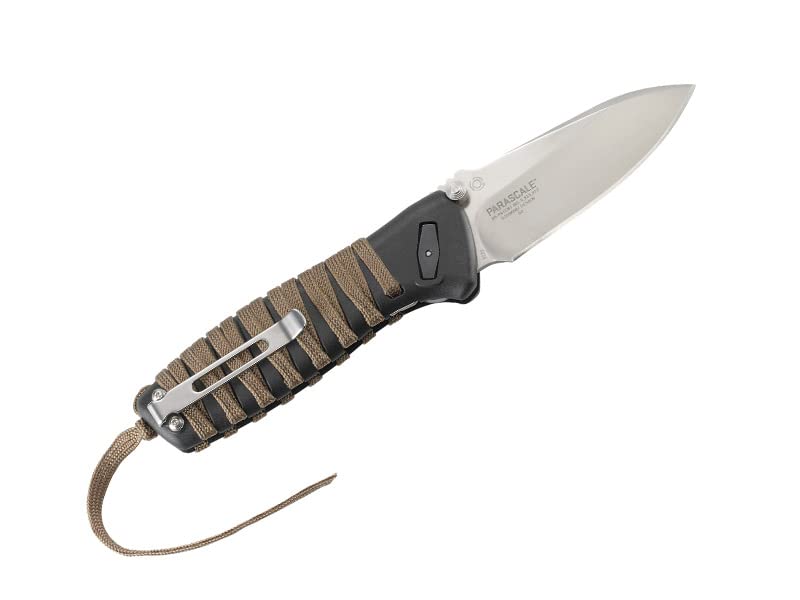 Columbia River Knife & Tool Parascale EDC Folding Pocket Knife with Deadbolt Lock, Heavy Duty Everyday Carry, Drop Point Satin Blade, Cord-Wrapped Handle, Thumbstud 6235