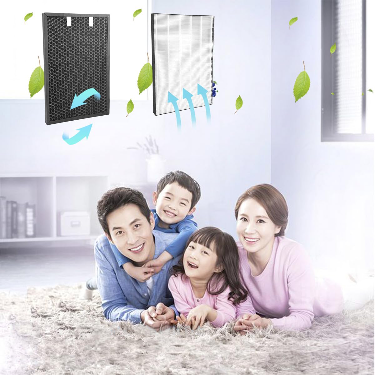 Lexind Air220 Filter Replacement for Bissell air320 Air220 aka 2609A Smart Air Purifier HEPA Air Filter (Pre-Filter 2678 + 2804 H13 Grade HEPA Filter + 2677 Activated Carbon Filter) 1 Set