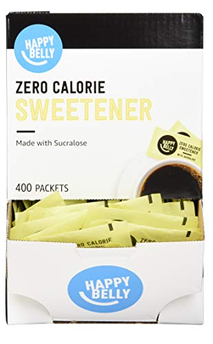 Amazon Brand - Happy Belly Zero Calorie Yellow Sucralose Sweetener Powder, 400 Packets, 14.1 ounce (Pack of 1)
