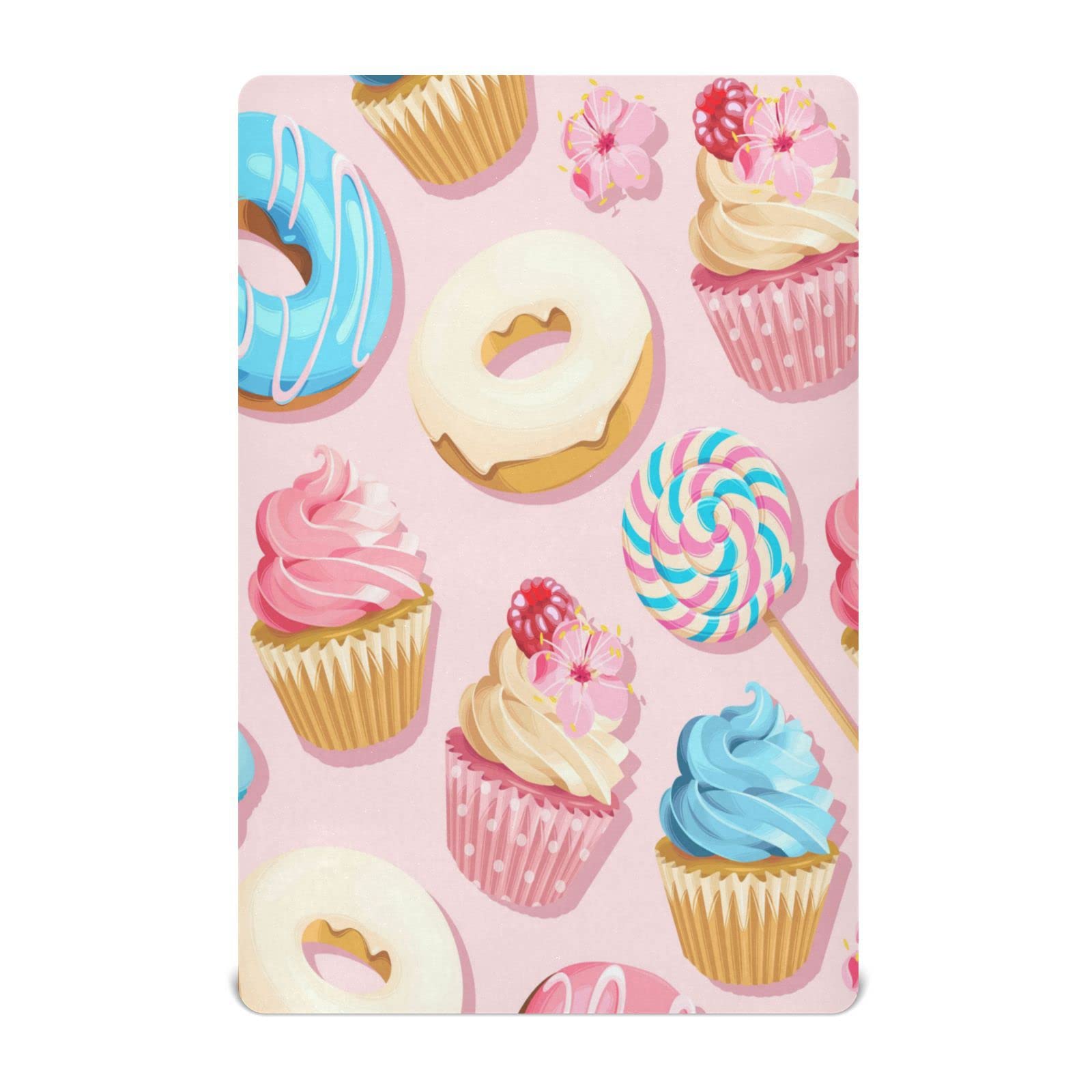 Blueangle Fitted Crib Sheet Cupcakes and Donuts Baby Sheets for Standard Crib Toddler Mattress Cover, Soft Microfiber Breathable Mattress Cover for Boys and Girls(486)