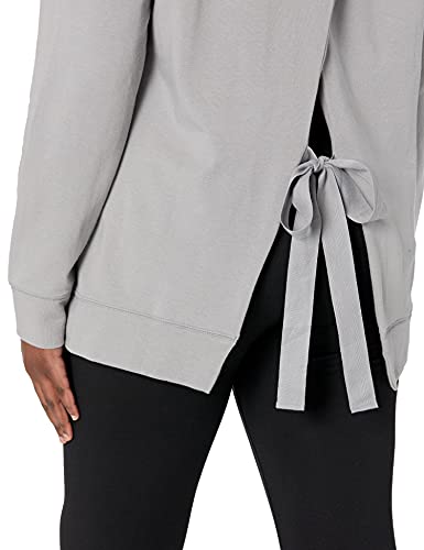 Amazon Brand - Daily Ritual Women's Relaxed Fit Terry Cotton and Modal Tie-Back Sweatshirt, sharkskin grey , XX-Large