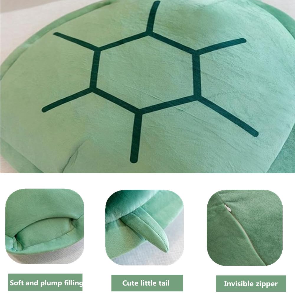 SEAHOME Wearable Turtle Shell Pillows,Turtle Plush Pillow Stuffed Animal Costume for Kids Adults , Plush Toy Funny Dress Up Creative Gifts (Green, 51 inch)