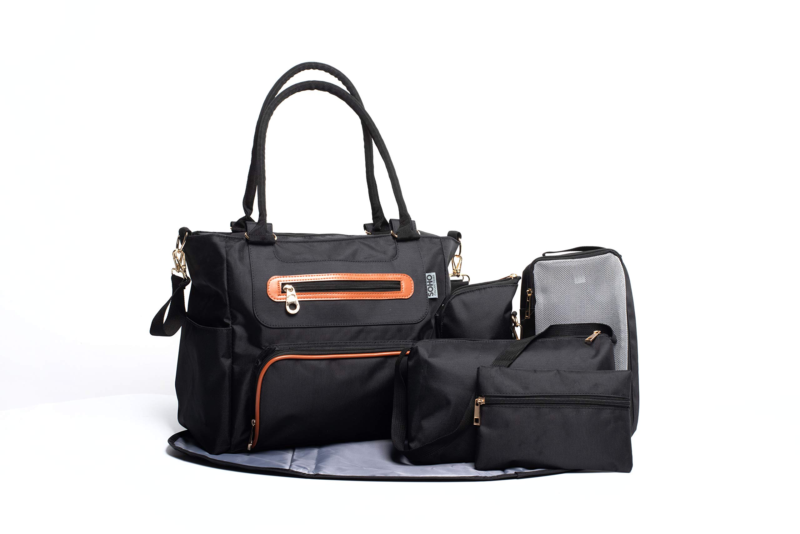 SoHo Grand Central Station Diaper Bag 7Pc, Striped