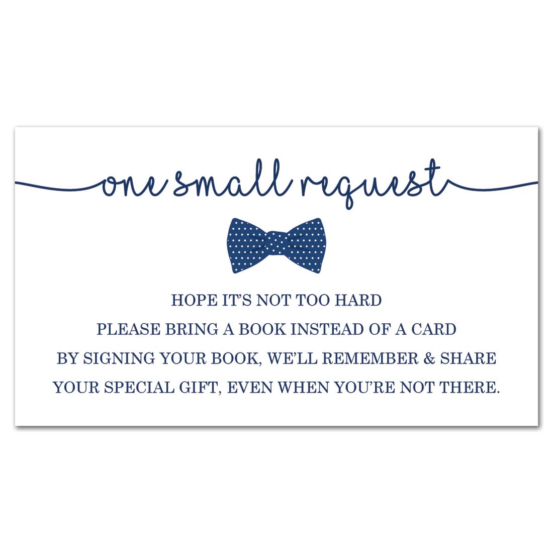 MyExpression.com 48 Bow Tie Bring A Book Card (Navy)