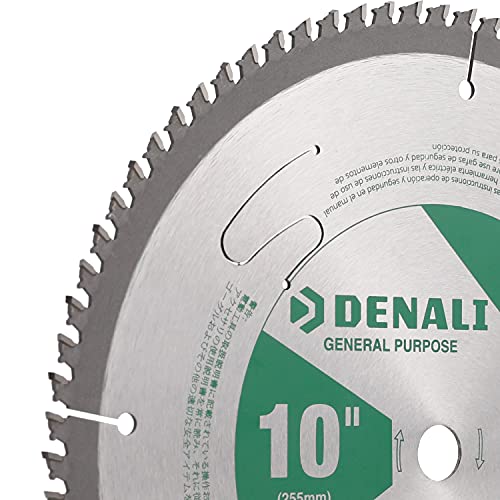 Amazon Brand - Denali 10-Inch 80-Tooth Tungsten Carbide Miter Saw Blade, 5/8-Inch Arbor