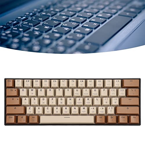 Gaming Keyboard, 61keys Mechanical Keyboard with Color Mixing Light, Multiple Luminous Modes, for Windows2000, Xp, Vista, Win 7, HarmonyOS, Win 8, Win 10, Android, iOS(Green axis)
